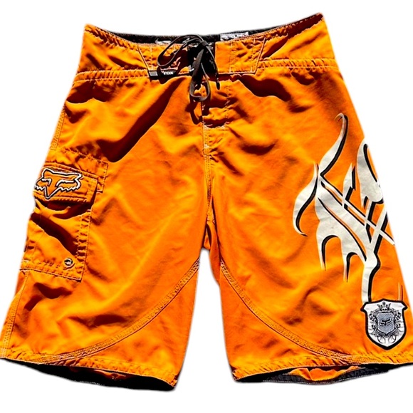 Fox | Swim | Rare Vintage Fox Deluxe Orange Board Shorts With White ...